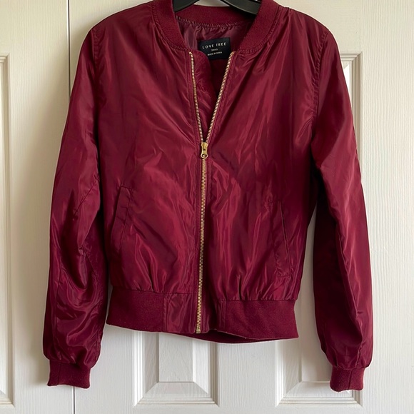 Love Tree | Jackets & Coats | New Love Tree Crop Zip Up Bomber Jacket ...